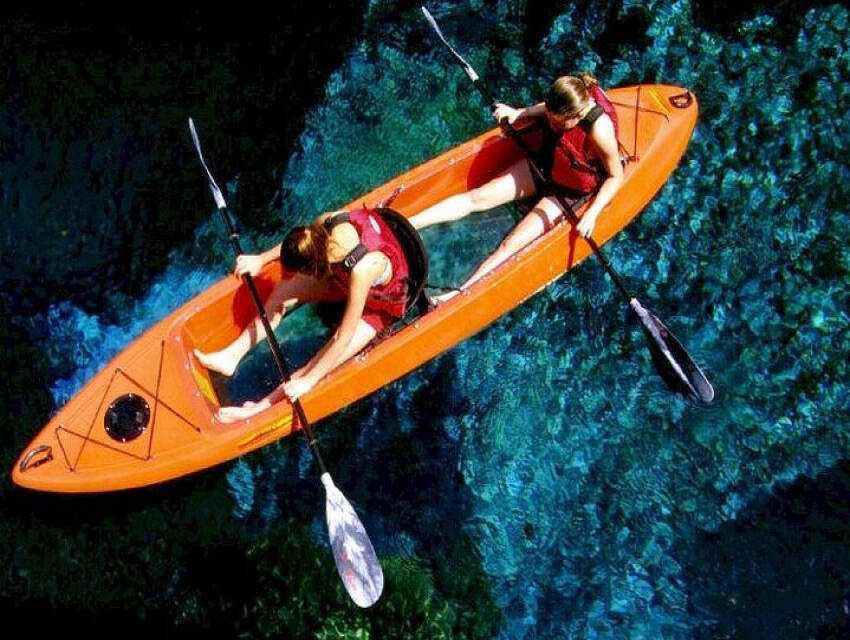 Bioluminescent Clear Bottom Kayak or Paddleboard Sit-On-Top Kayak ...